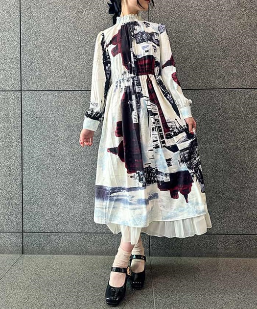 パッチワーク街柄ワンピース | outlet | axes femme online shop パッチワーク街柄ワンピース | outlet | axes femme online shop