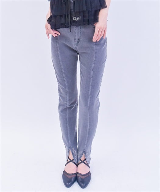 刺繍スリットフィットデニム | outlet | axes femme online shop 刺繍スリットフィットデニム | outlet | axes femme online shop