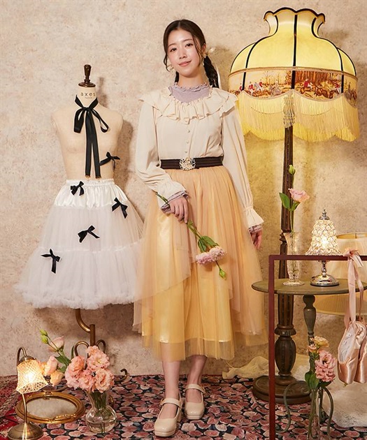 ハイウエストチュールワンピース | outlet | axes femme online shop ハイウエストチュールワンピース | outlet | axes femme online shop