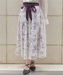 薔薇柄チュール×レース重ねスカート | レディース服・レディース 薔薇柄チュール×レース重ねスカート | レディース服・レディース