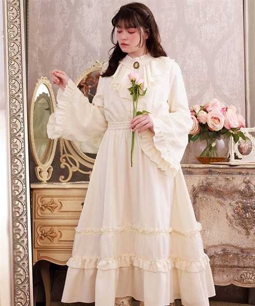 姫袖風ラッフルフリルワンピース | レディース服・レディース 姫袖風ラッフルフリルワンピース | レディース服・レディース