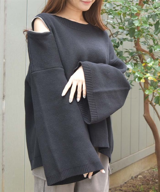 ショルダージップニット | outlet | axes femme online shop ショルダージップニット | outlet | axes femme online shop