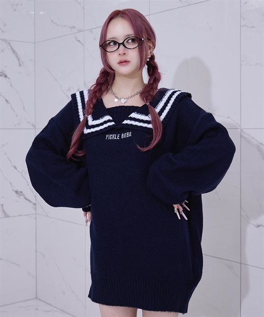 FBセーラーカラーニット | FICKLE BEBE FBセーラーカラーニット | FICKLE BEBE