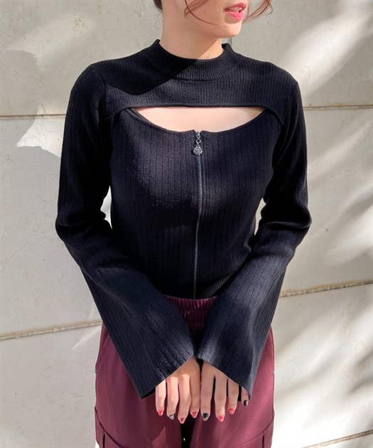 センタージップフレア袖ニット | outlet | axes femme online shop センタージップフレア袖ニット | outlet | axes femme online shop