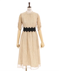 配色ベルト付総レースドレス | outlet | axes femme online shop 配色ベルト付総レースドレス | outlet | axes femme online shop