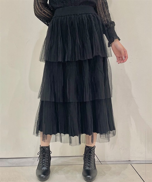 3段チュールニットスカート | outlet | axes femme online shop 3段チュールニットスカート | outlet | axes femme online shop