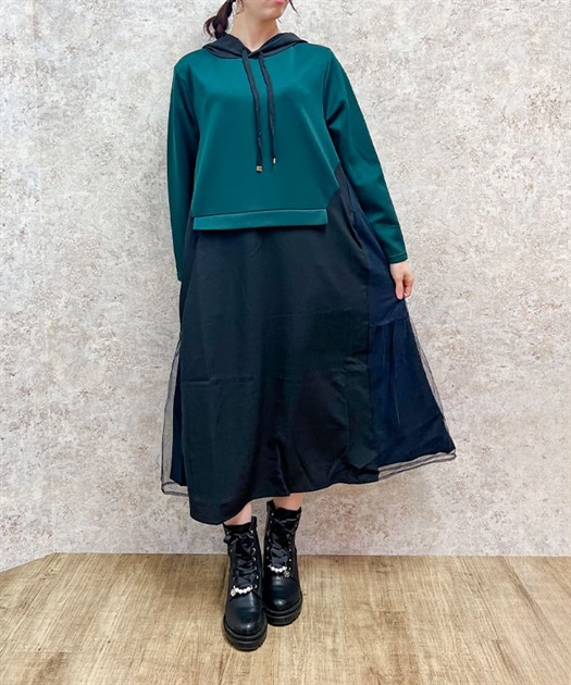 異素材切替ワンピース | レディース服・レディースファッション 異素材切替ワンピース | レディース服・レディースファッション