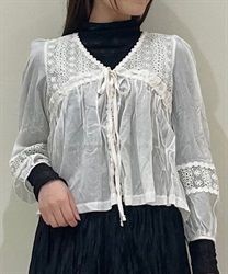 レースデザイン前開きブラウス【期間限定価格】 | outlet | axes レースデザイン前開きブラウス【期間限定価格】 | outlet | axes