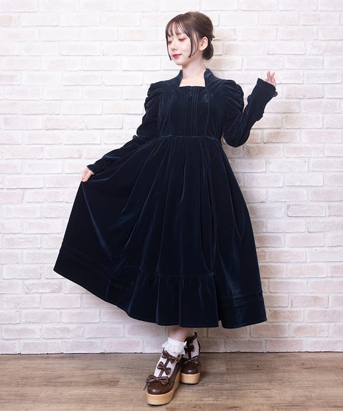 クラシカルベロアワンピース | 衣料 | axes femme online shop クラシカルベロアワンピース | 衣料 | axes femme online shop
