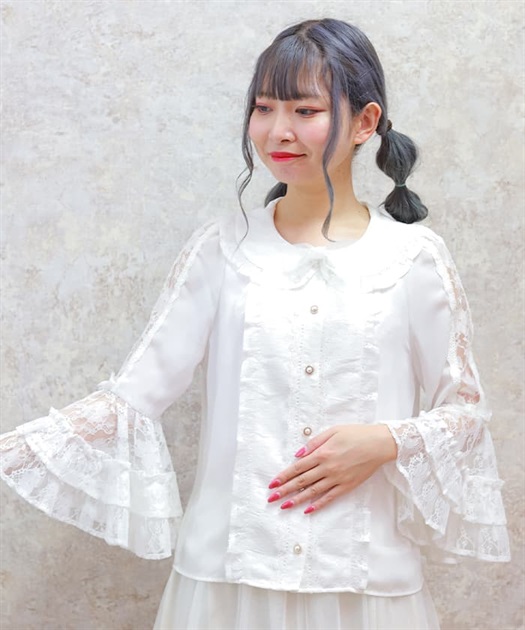 レーシー姫袖ブラウス | kawaii | axes femme online shop レーシー姫袖ブラウス | kawaii | axes femme online shop