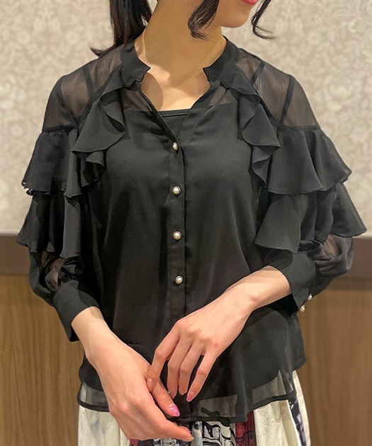 シフォンフリルブラウス【期間限定価格】 | outlet | axes femme シフォンフリルブラウス【期間限定価格】 | outlet | axes femme
