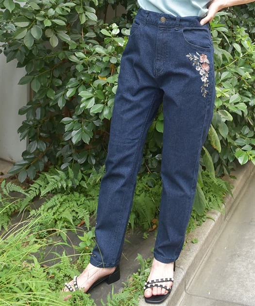 エンブロイダリーデニムパンツ | レディース服・レディース エンブロイダリーデニムパンツ | レディース服・レディース
