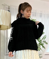 袖レースアップニットプルオーバー | outlet | axes femme 袖レースアップニットプルオーバー | outlet | axes femme