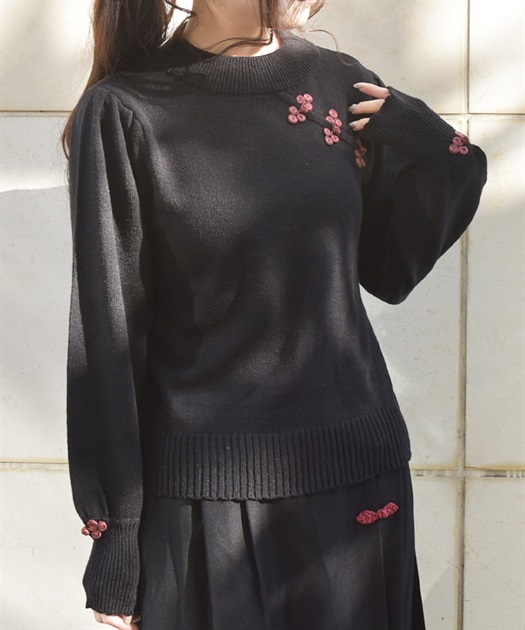 チャイナボタンニットプルオーバー | レディース服・レディース チャイナボタンニットプルオーバー | レディース服・レディース