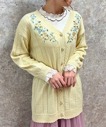 フラワーバード刺繍ロングカーディガン | レディース服 フラワーバード刺繍ロングカーディガン | レディース服