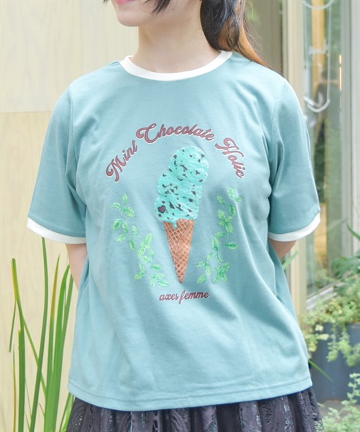 チョコミントプリントTシャツ | レディース服・レディース チョコミントプリントTシャツ | レディース服・レディース