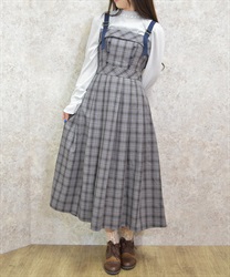 バックリボンチェック柄ジャンパースカート | outlet | axes バックリボンチェック柄ジャンパースカート | outlet | axes