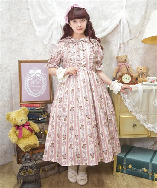 RosyBear柄ワンピース【Web限定商品】【期間限定販売 RosyBear柄ワンピース【Web限定商品】【期間限定販売