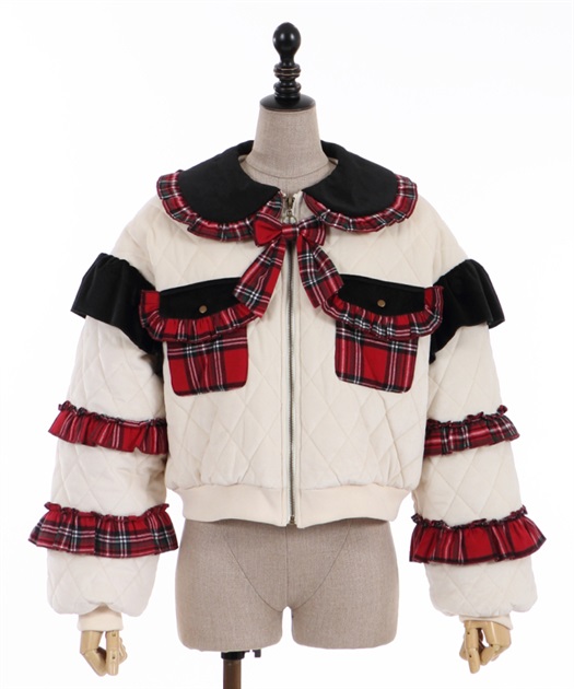 フリルキルティングブルゾン | outlet | axes femme online shop フリルキルティングブルゾン | outlet | axes femme online shop