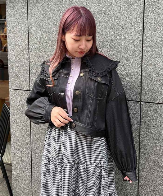 ビッグ襟ショートブルゾン | outlet | axes femme online shop ビッグ襟ショートブルゾン | outlet | axes femme online shop