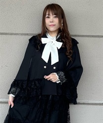 リボン付レースフリルコート | outlet | axes femme online shop リボン付レースフリルコート | outlet | axes femme online shop