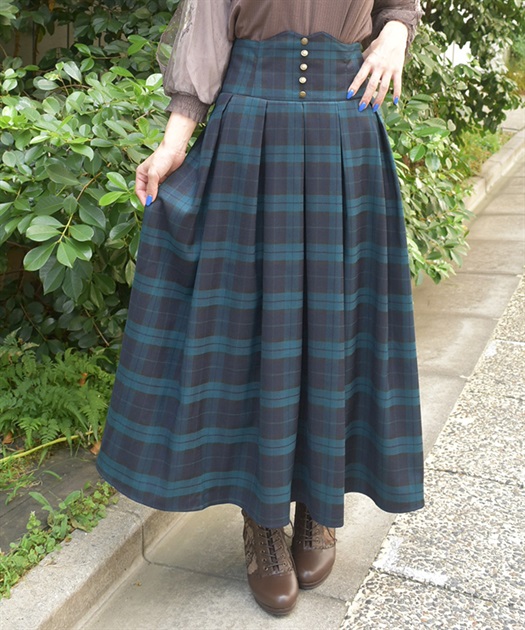 チェック柄ハイウエストスカート | outlet | axes femme online shop チェック柄ハイウエストスカート | outlet | axes femme online shop