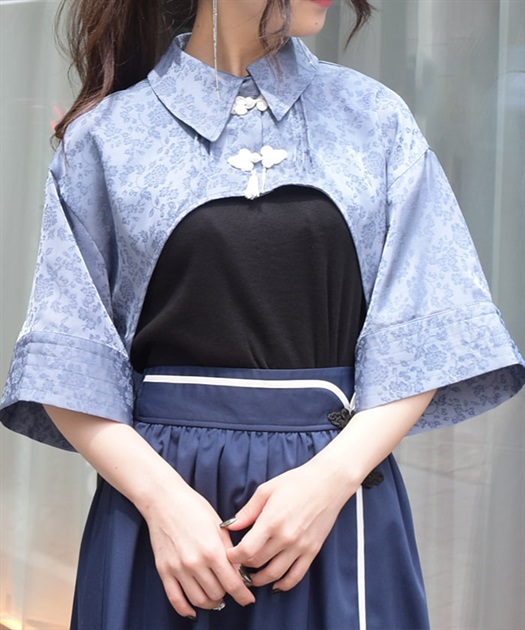 チャイナ釦ショートボレロブラウス | 衣料 | axes femme online shop チャイナ釦ショートボレロブラウス | 衣料 | axes femme online shop