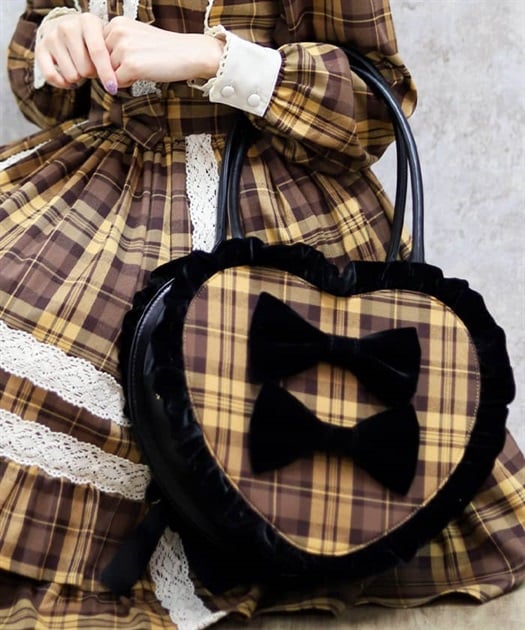 タータンチェックハートバッグ | kawaii | axes femme online shop タータンチェックハートバッグ | kawaii | axes femme online shop