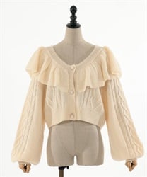 フリル襟ショートニットカーデ | kawaii | axes femme online shop フリル襟ショートニットカーデ | kawaii | axes femme online shop
