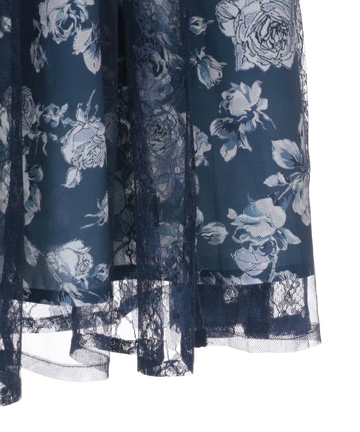 薔薇柄チュール×レース重ねスカート | レディース服・レディース 薔薇柄チュール×レース重ねスカート | レディース服・レディース