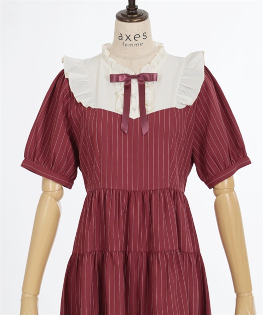 リボンブローチティアードワンピース | 衣料 | axes femme リボンブローチティアードワンピース | 衣料 | axes femme