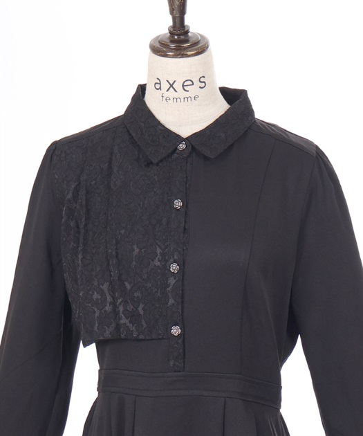 ジャカード切替ティアードワンピース | axes femme | axes femme ジャカード切替ティアードワンピース | axes femme | axes femme
