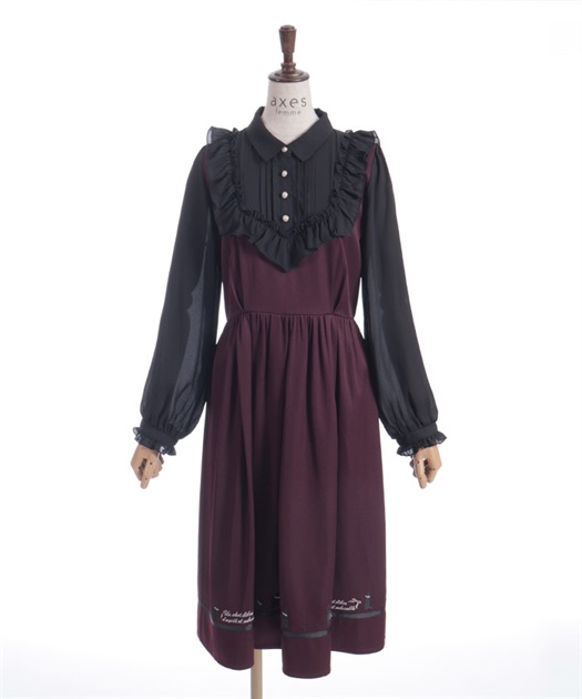 キャット刺繍ドッキングワンピース | レディース服・レディース キャット刺繍ドッキングワンピース | レディース服・レディース