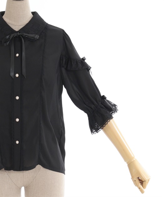 レース襟リボン付ブラウス | kawaii | axes femme online shop レース襟リボン付ブラウス | kawaii | axes femme online shop