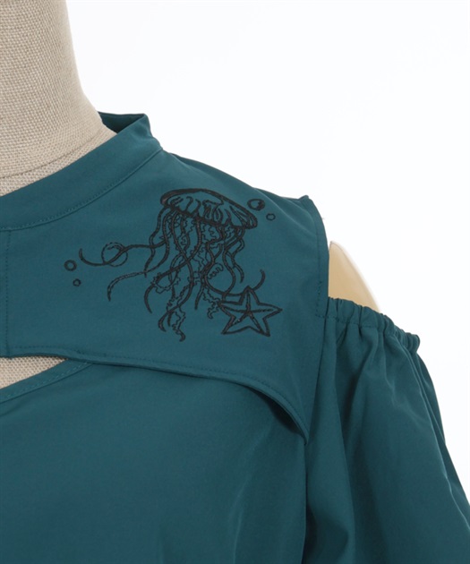 ダークマリン刺繍肩あきブラウス | レディース服・レディース ダークマリン刺繍肩あきブラウス | レディース服・レディース