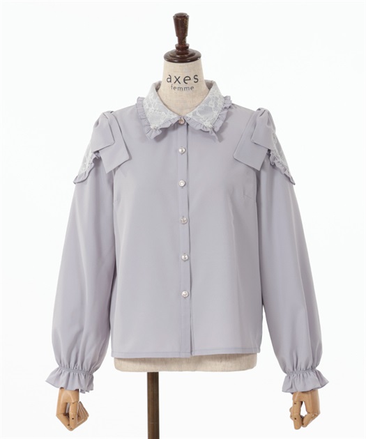 kids肩リボンデザインブラウス【期間限定価格】 | outlet | axes kids肩リボンデザインブラウス【期間限定価格】 | outlet | axes