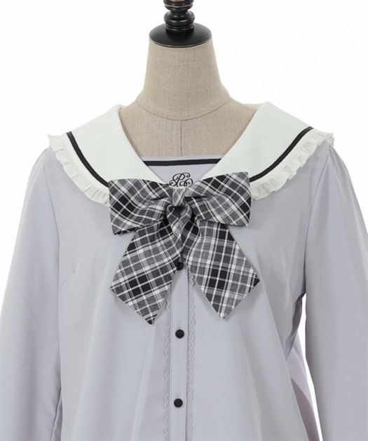 チェックリボン付セーラーブラウス | 衣料 | axes femme online shop チェックリボン付セーラーブラウス | 衣料 | axes femme online shop