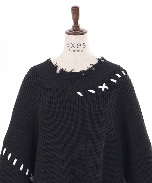 ロングステッチダメージニット | outlet | axes femme online shop ロングステッチダメージニット | outlet | axes femme online shop