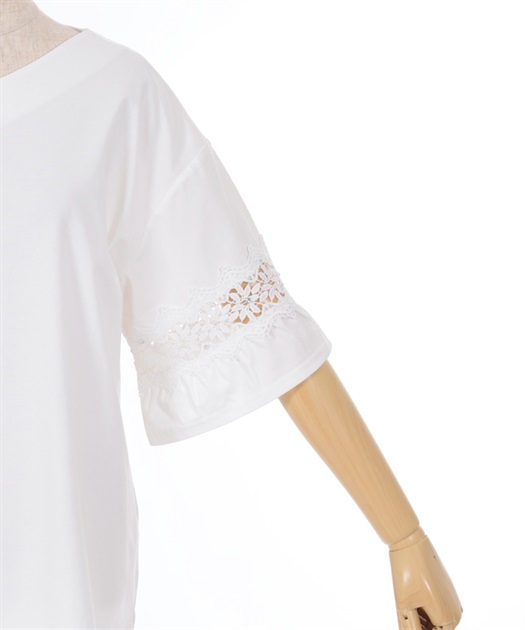 袖レース切替ロングカットプルオーバー | outlet | axes femme 袖レース切替ロングカットプルオーバー | outlet | axes femme