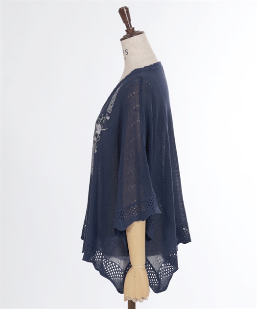レース×ローズ刺繍ポンチョ | レディース服・レディース レース×ローズ刺繍ポンチョ | レディース服・レディース