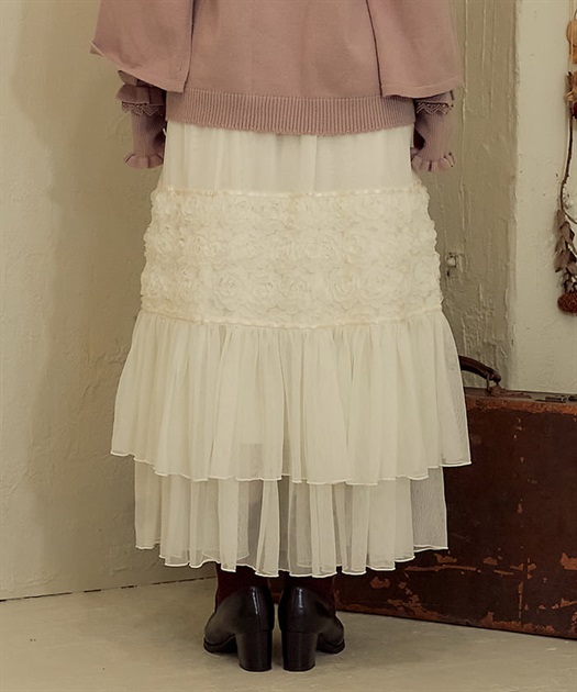 シフォンローズチュールスカート | outlet | axes femme online shop シフォンローズチュールスカート | outlet | axes femme online shop