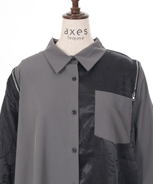 切り替え肩ジップ長袖シャツ | outlet | axes femme online shop 切り替え肩ジップ長袖シャツ | outlet | axes femme online shop