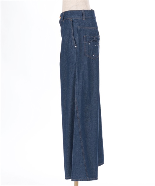 バックリボンワイドデニムパンツ | outlet | axes femme online shop バックリボンワイドデニムパンツ | outlet | axes femme online shop