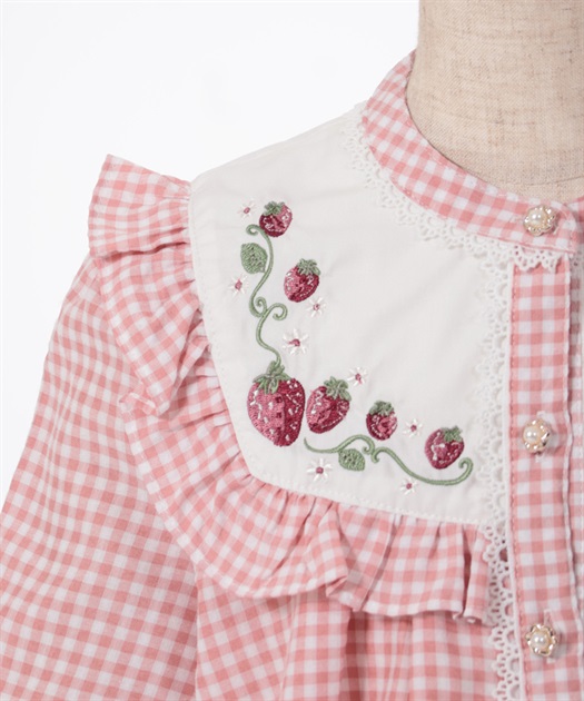 kidsいちご刺繍チェックブラウス | outlet | axes femme online shop kidsいちご刺繍チェックブラウス | outlet | axes femme online shop
