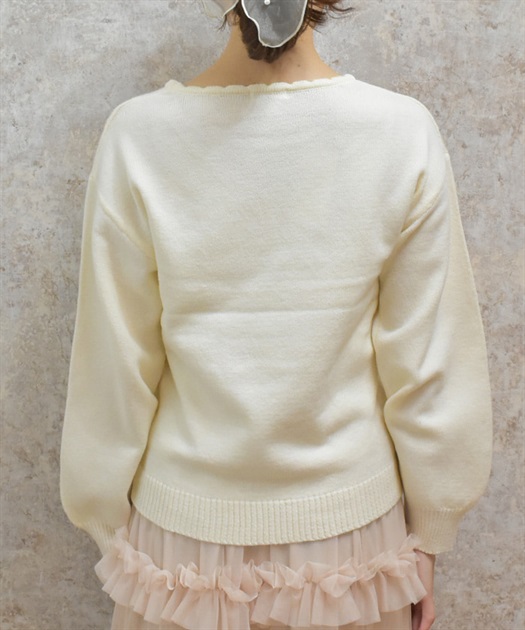 ローズ×鳥刺繍ニットプルオーバー | レディース服・レディース ローズ×鳥刺繍ニットプルオーバー | レディース服・レディース