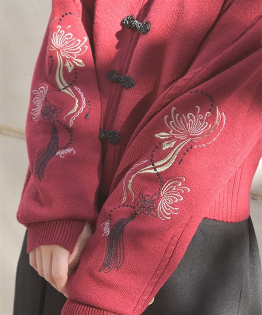 タッセル刺繍チャイナ風カーディガン | outlet | axes femme タッセル刺繍チャイナ風カーディガン | outlet | axes femme