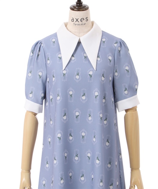 ローズセルクイユ柄サックワンピース | outlet | axes femme ローズセルクイユ柄サックワンピース | outlet | axes femme