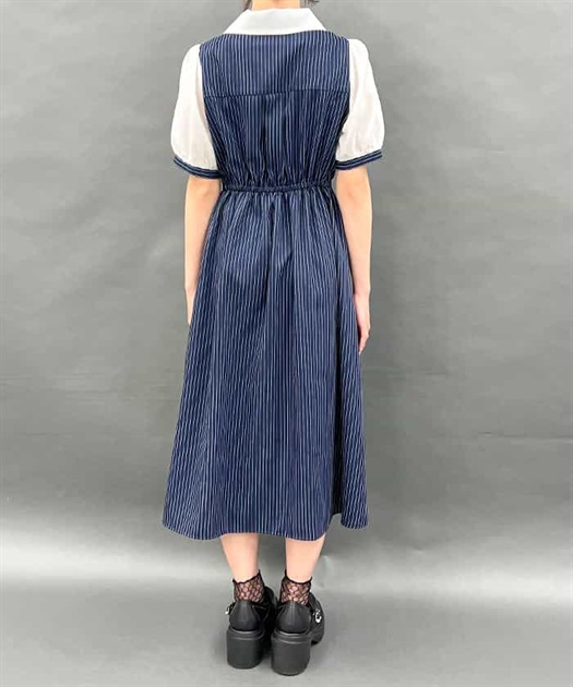 夜空刺繍襟ドッキングワンピース | outlet | axes femme online shop 夜空刺繍襟ドッキングワンピース | outlet | axes femme online shop
