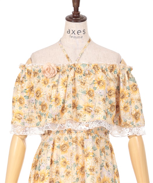 ひまわり柄サマードレス | レディース服・レディース ひまわり柄サマードレス | レディース服・レディース