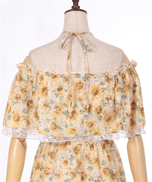 ひまわり柄サマードレス | レディース服・レディース ひまわり柄サマードレス | レディース服・レディース